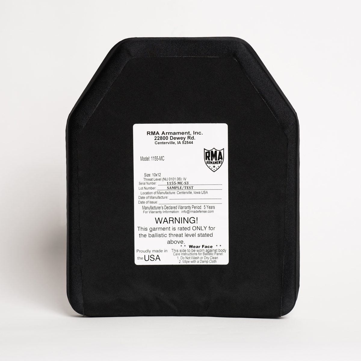 RMA 1155 | RMA Body Armor | Level 4 Plate | 0331 Tactical